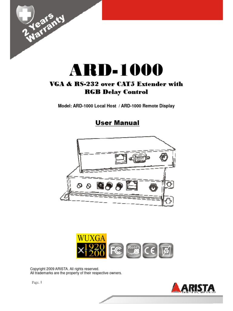 ARD-1000 User Manual | PDF | Amplifier | Power Supply