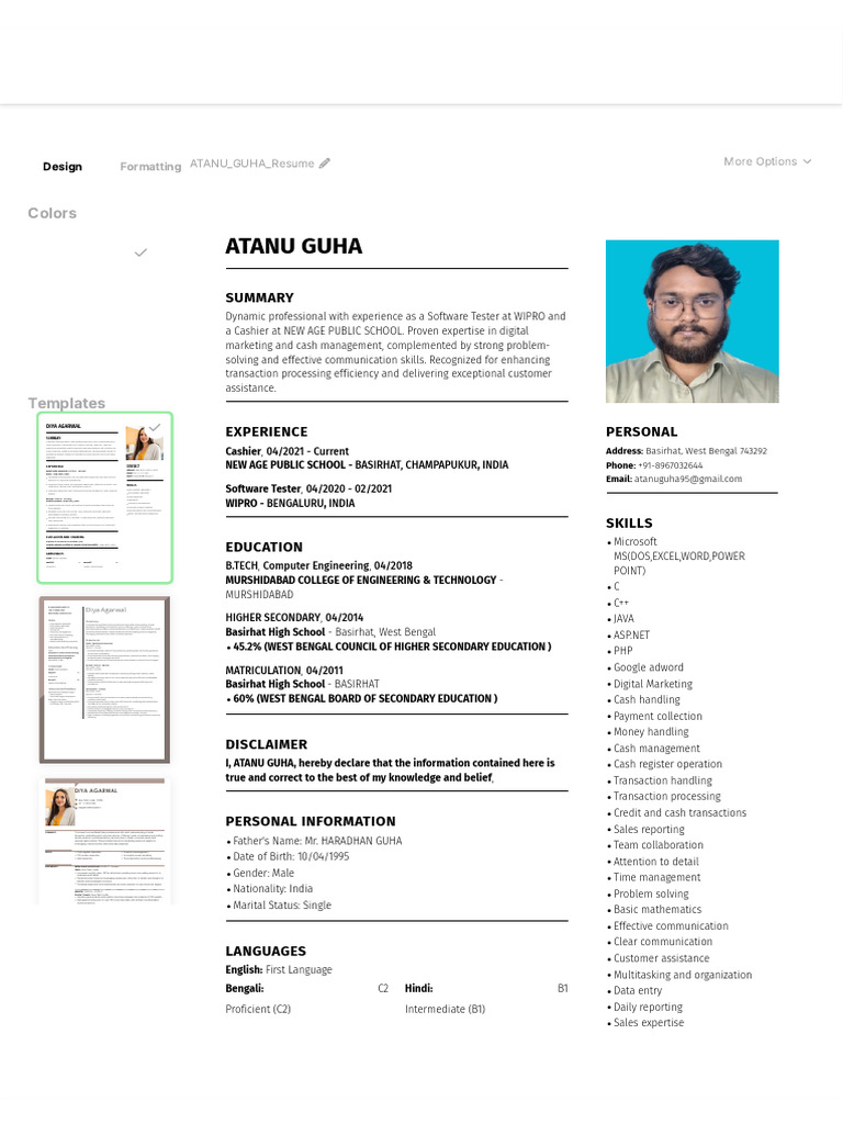 Atanu Guha's Retail Sales Experience | PDF | Point Of Sale | Retail