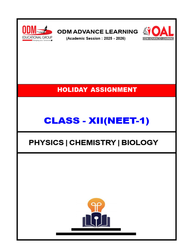 XII NEET 1 Holiday Assignment | PDF | Magnetic Field | Anode