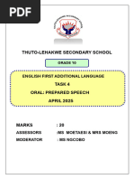 Unprepared Speech Topics Grade 10 | PDF | Human Communication
