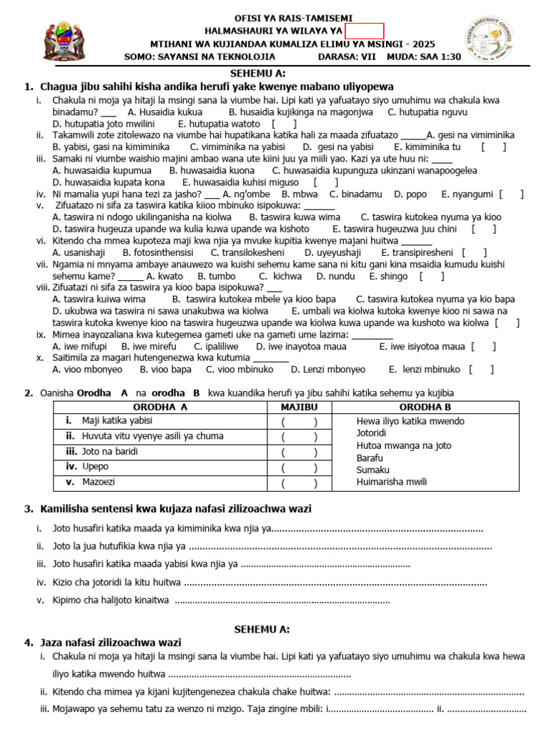 Sayansi & Teknolojia - 1-1-111240 | PDF