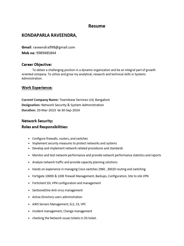 Kondaparla Raveendra 2 | PDF | Computer Network | Computing