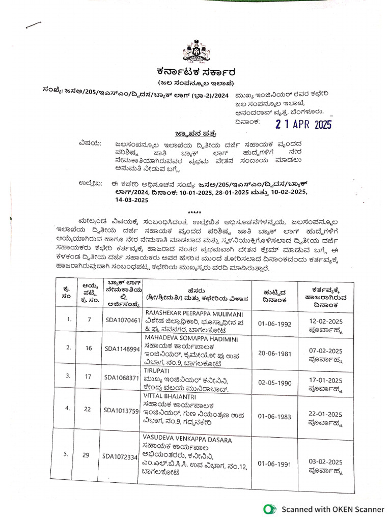 WRD SDA 1st Pay Order 21 04 2025 | PDF