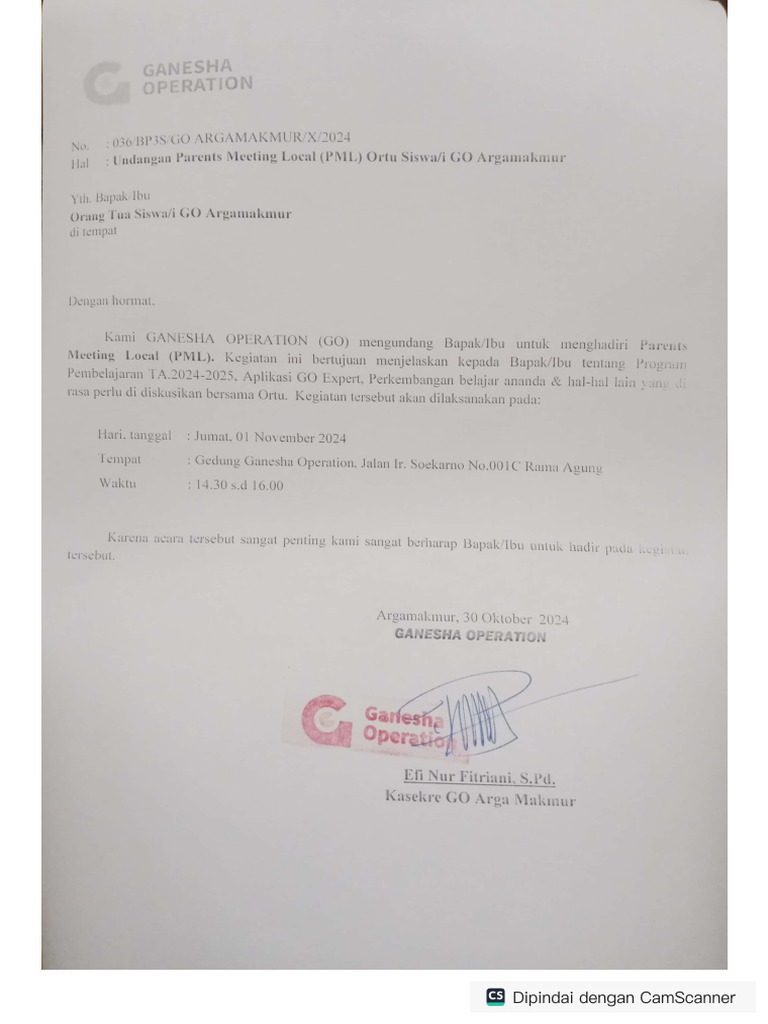 Undangan PML (01 November 2024) - Sesi 2 | PDF