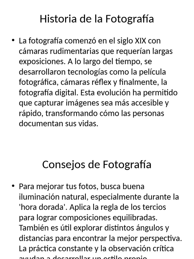 Histotia de La Camara y Inicios D Ela Foto | PDF