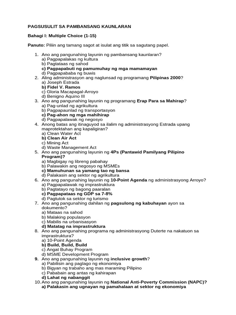 Pambansang Kaunlaran | PDF