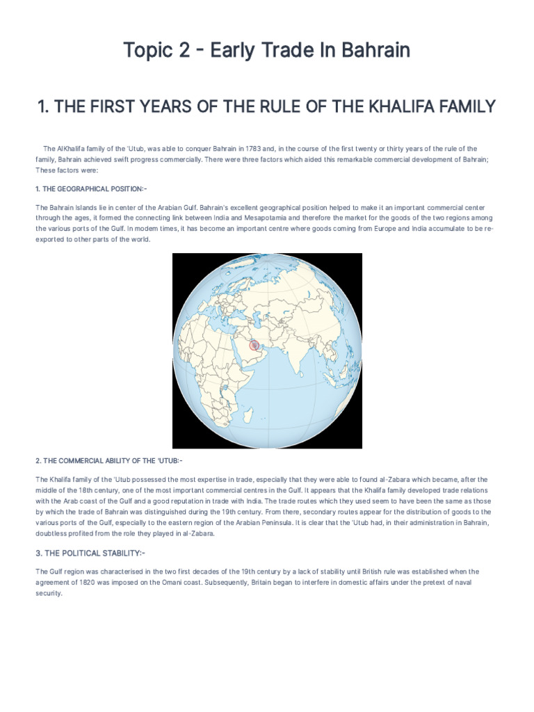 Topic 2 - Early Trade in Bahrain - Bahrain Polytechnic Moodle | PDF