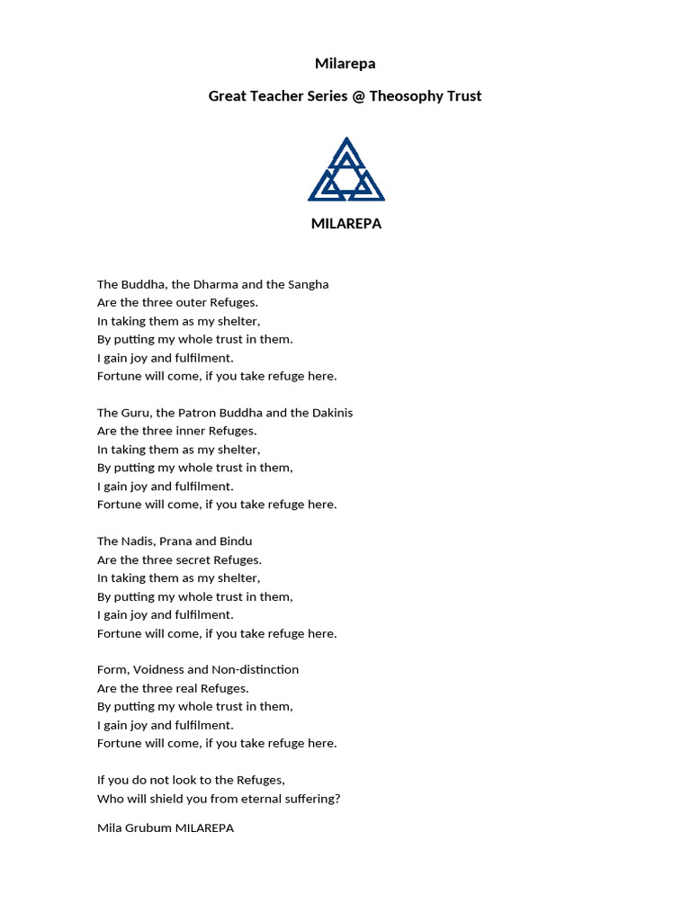 Milarepa-Great Teacher Series at Theosophy Trust | PDF | Indian Religions | Eastern Philosophy