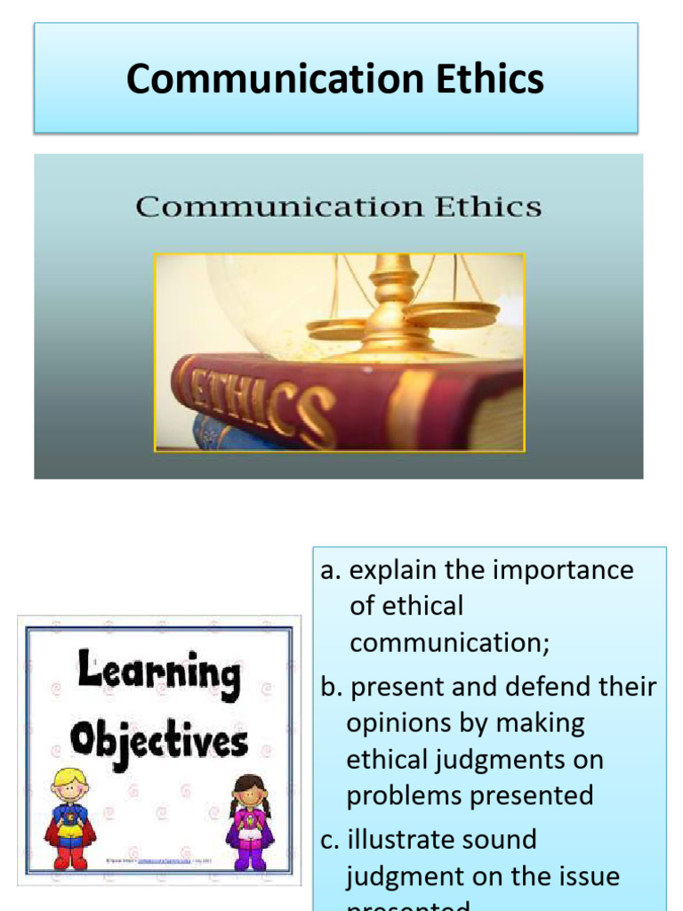 Principles of Ethical Communication | PDF | Communication | Social ...