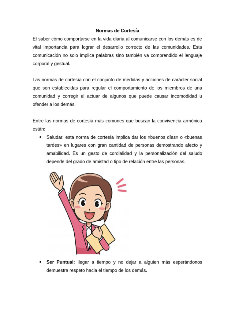 Normas de Cortesía en la Comunicación | PDF | Conceptos psicologicos ...