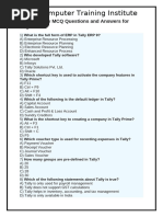 Tally Prime Exam Questions 2025 | PDF