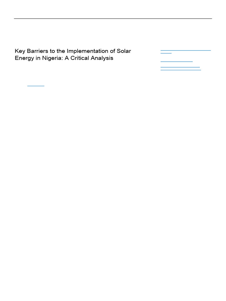 Key Barriers To The Implementation of Solar Energy | PDF | Solar Power ...