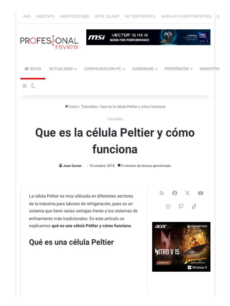 Que Es La Célula Peltier y Cómo Funciona | PDF | Química Física | Electricidad