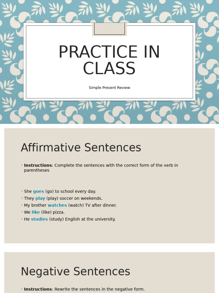 Simple Present Practice | PDF