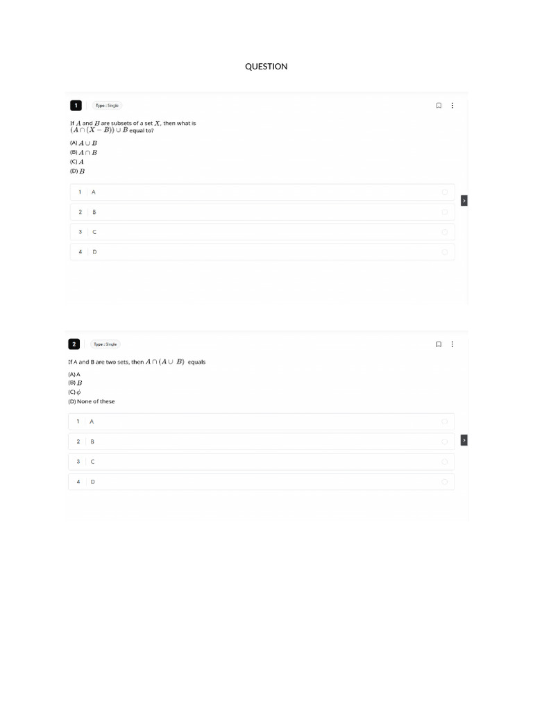 Set Theory DPP 02 (Of Lec 03) II MCQ Quiz | PDF