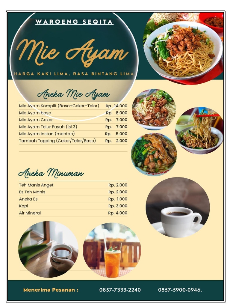 Menu Mie Ayam1 | PDF