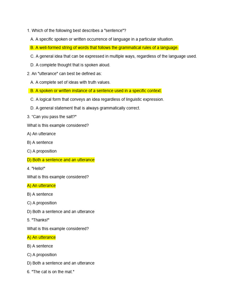Understanding Sentences and Utterances | PDF | Semantics | Sentence ...
