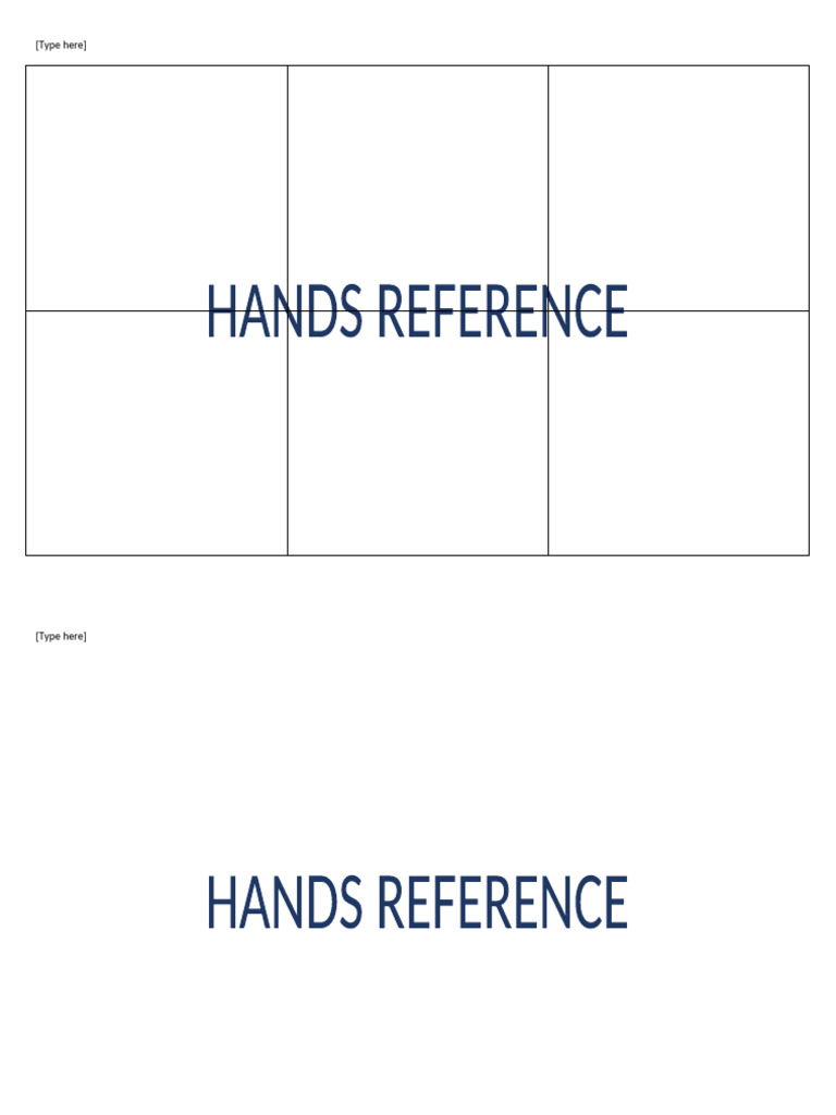 Hand and Feet Reference | PDF