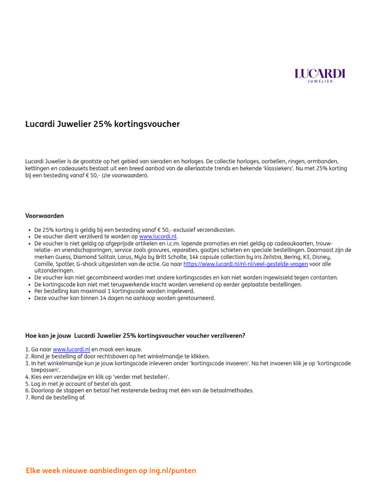 Lucardi Juwelier 25% Kortingsvoucher 2 | PDF