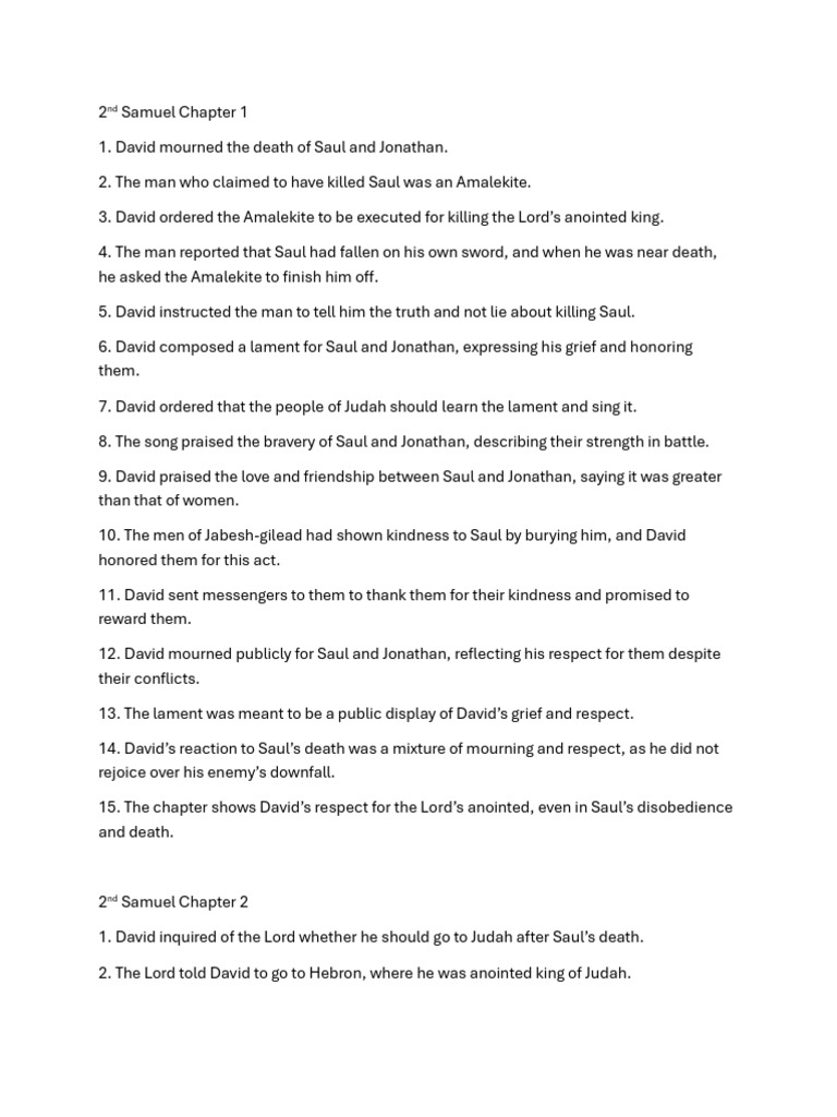 David's Rise and Reign in 2nd Samuel | PDF | David | Saul