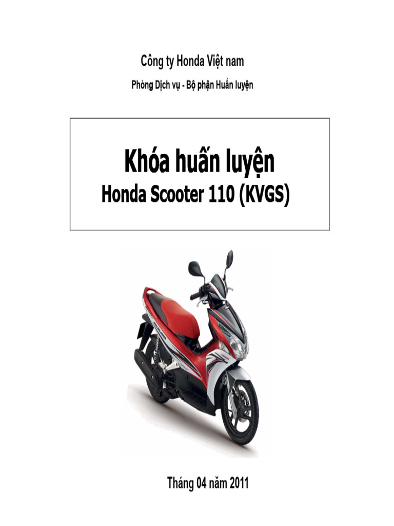 Tai Lieu Khoa Huan Luyen Honda Scooter 110 (KVGS) T4.2011 | PDF