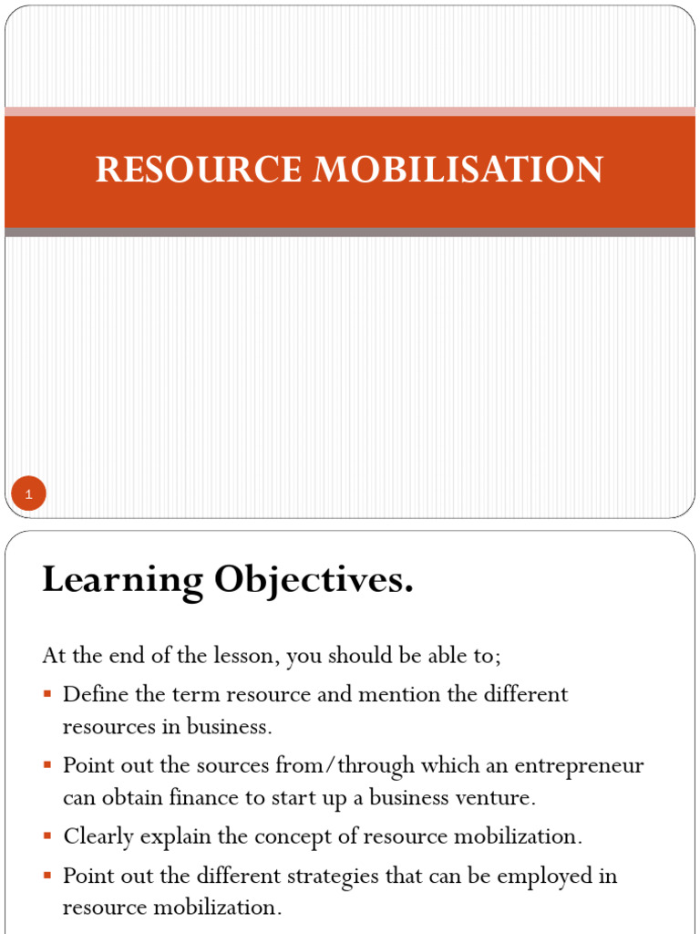Lesson 6-Resource Mobilisation | PDF | Banks | Credit