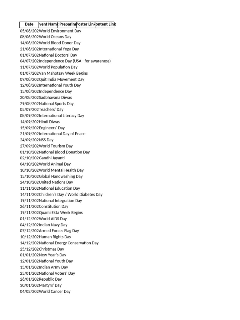 NSS NCC Event Poster Planner Jun2025 May2026 | PDF