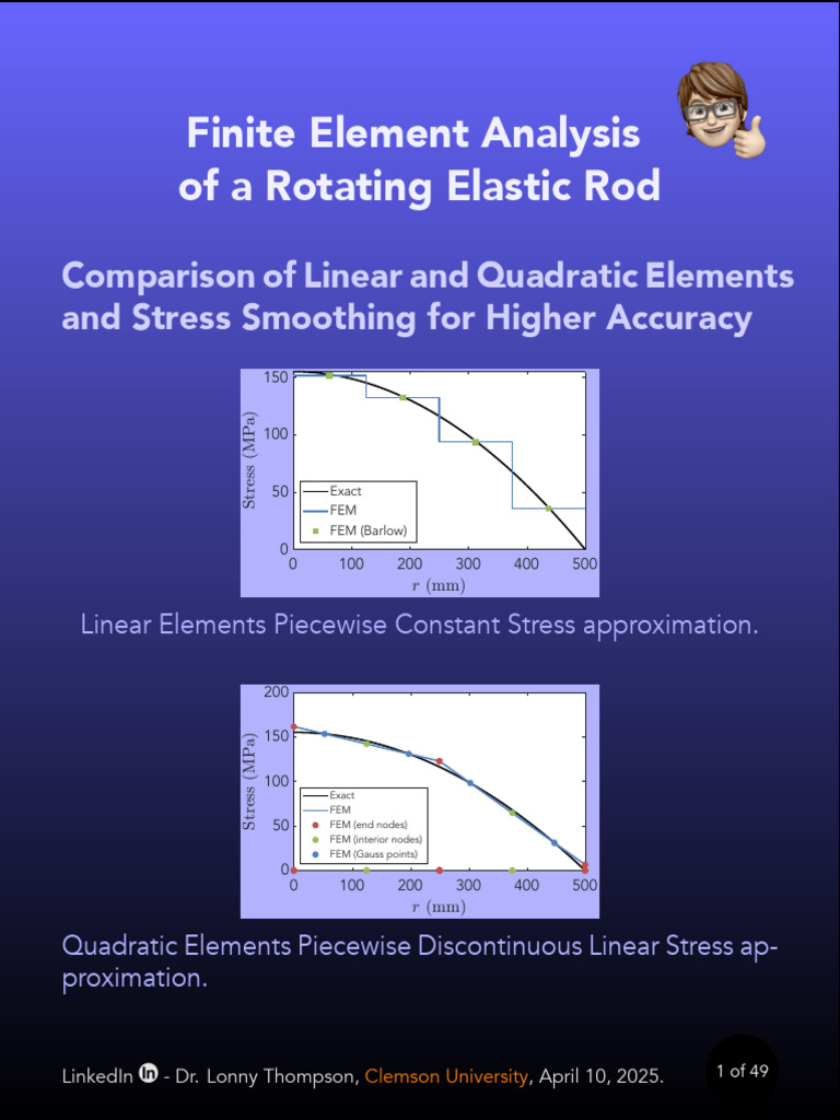Comparison of Linear - Quadratic Elements, Stress Smoothing | PDF | Finite Element Method ...