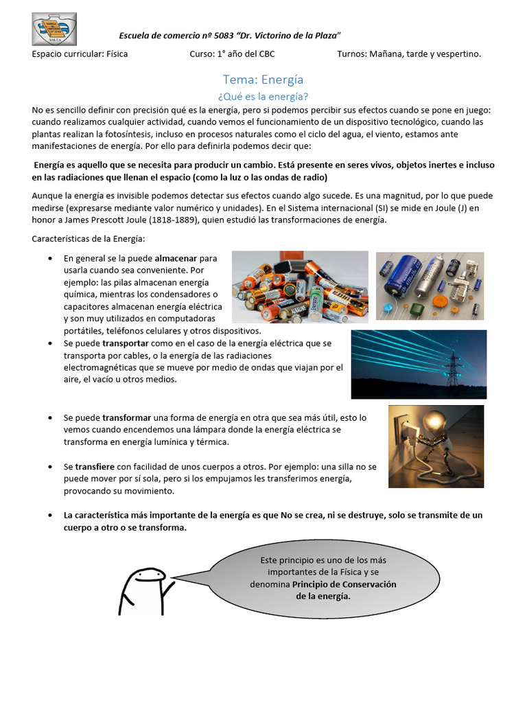 Energía Material Teorico 1°año | PDF | Energía solar | Combustibles