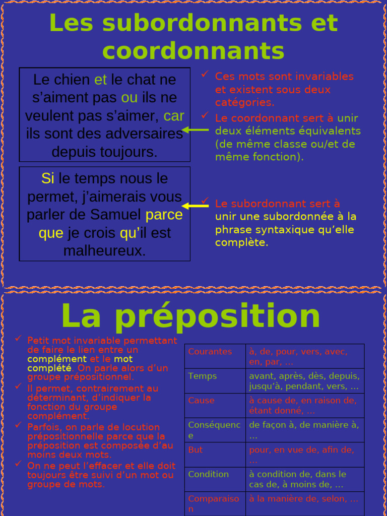Prépositions et Conjonctions expliquées | PDF | Clause | Mécanique du ...
