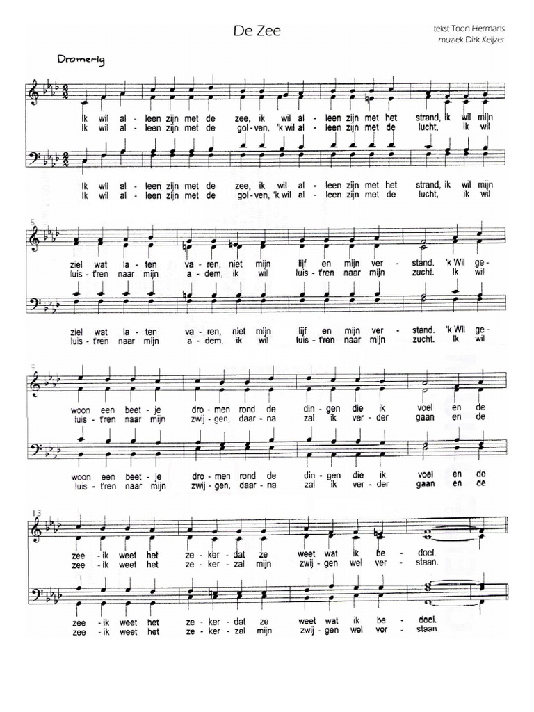 De Zee Satb Koor Dirk Keijzer | PDF