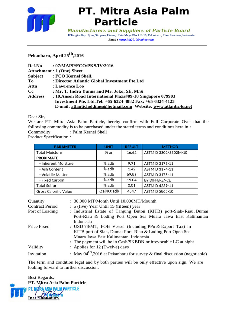 Contoh FCO Kernel Shell To MR. Lawrence Loo | PDF