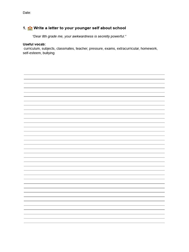Creative Letter Writing Prompts | PDF