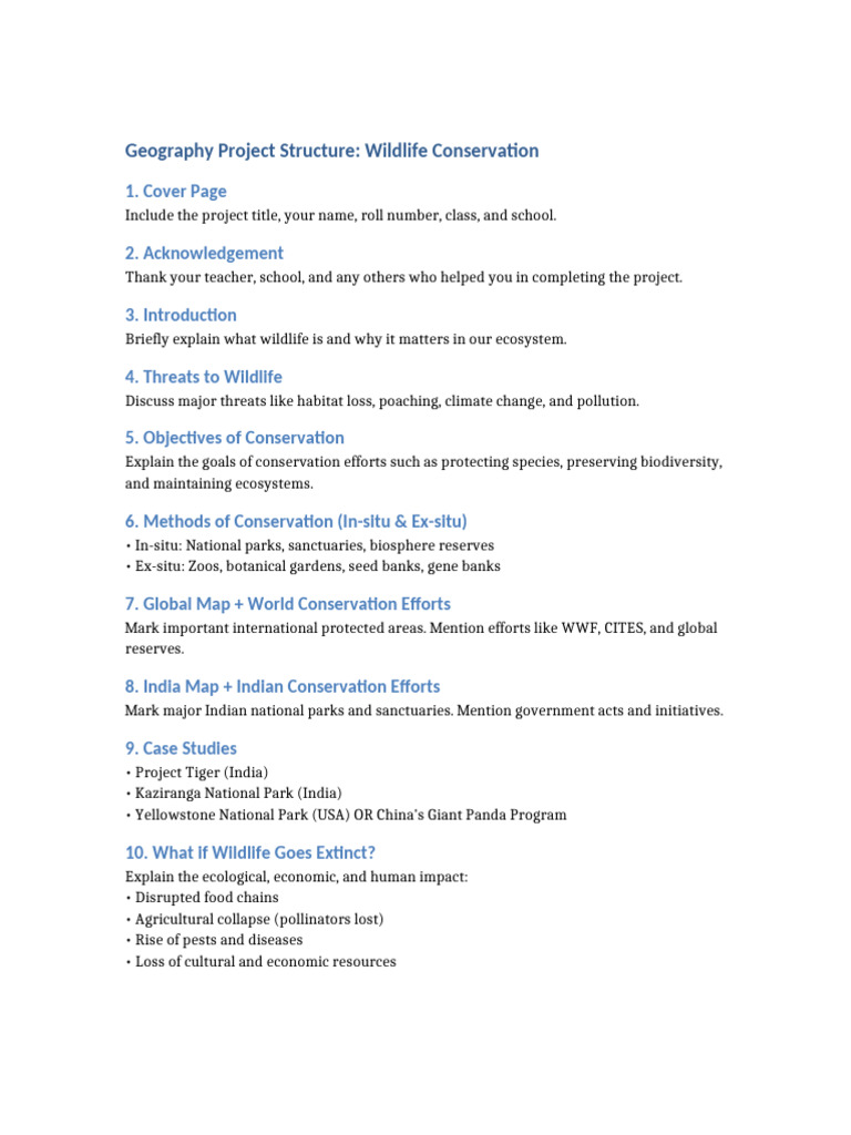 Wildlife Conservation Project Structure-1 | PDF