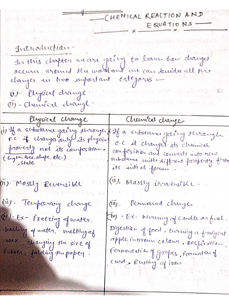 Class 10 Ch 1 Chemistry Chemical Reactions and Equations | PDF