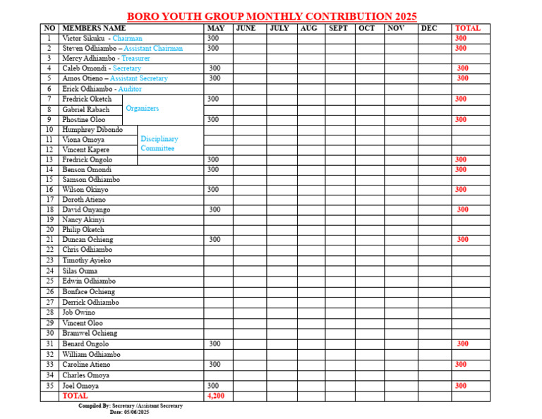 Boro Youth Group Contributions 2025 | PDF