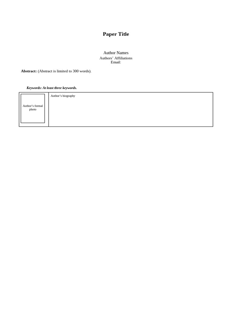 Abstract Template | PDF
