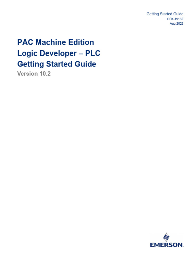GFK-1918Z - Emerson PAC ME V10-2 - Logic Developer Manual | PDF | Programmable Logic Controller ...