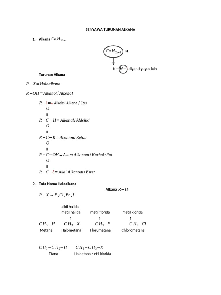 Nama Senyawa Turunan Alkana | PDF | Chemical Substances | Chemical ...