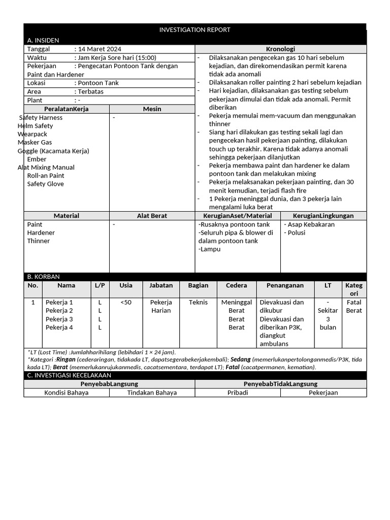Form Investigasi | PDF