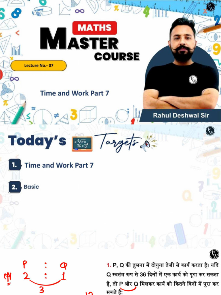 Time and Work 07 _ Class Notes __ Maths Master Course | PDF