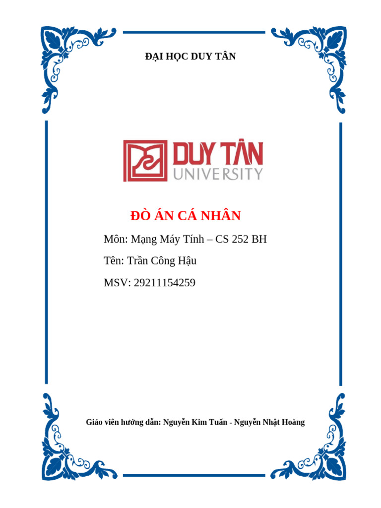 DACN TranCongHau 29211154259 | PDF