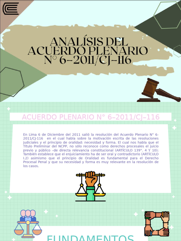 Acuerdo Plenario 006-2011 | PDF | Ley procesal | Gobierno