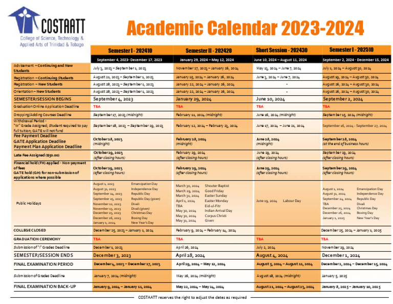 Academic Calendar 2023-2024 - 2aug2023 - 13.13.8 | PDF | Academic Term ...