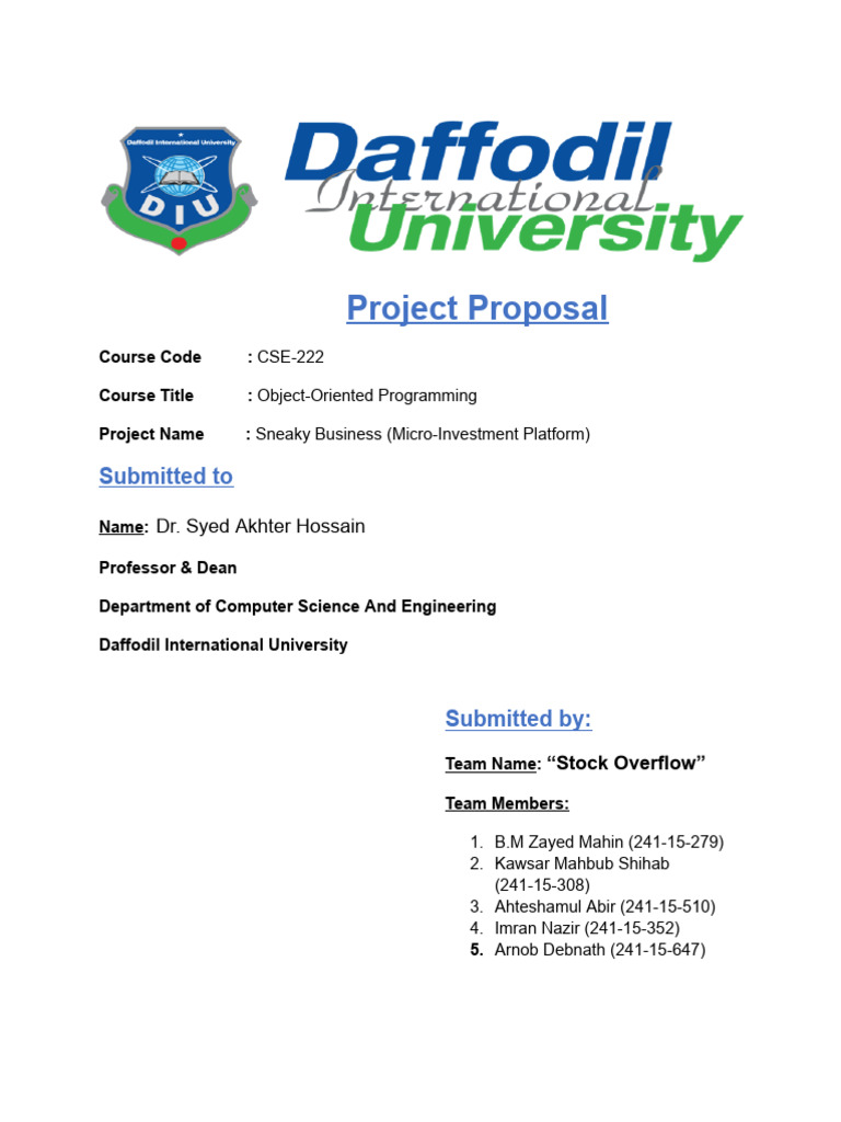 Project Proposal (3) - 250524 - 140725 | PDF | Java (Programming Language) | Object Oriented ...