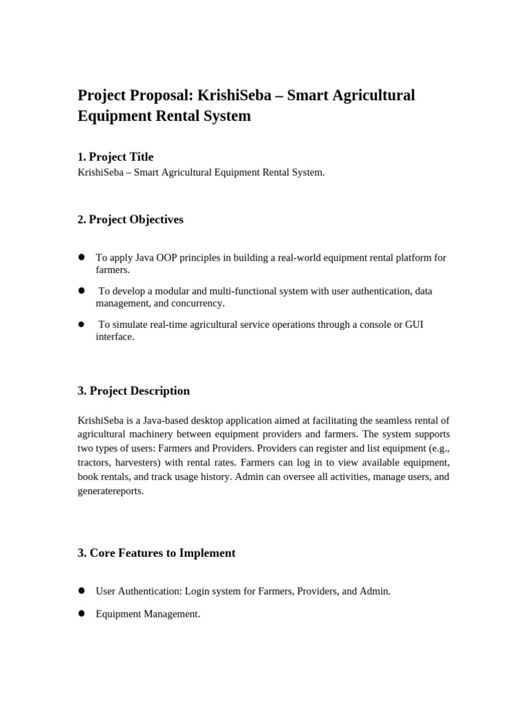 KrishiSeba Project Proposal1.1 | PDF | Java (Programming Language) | Databases
