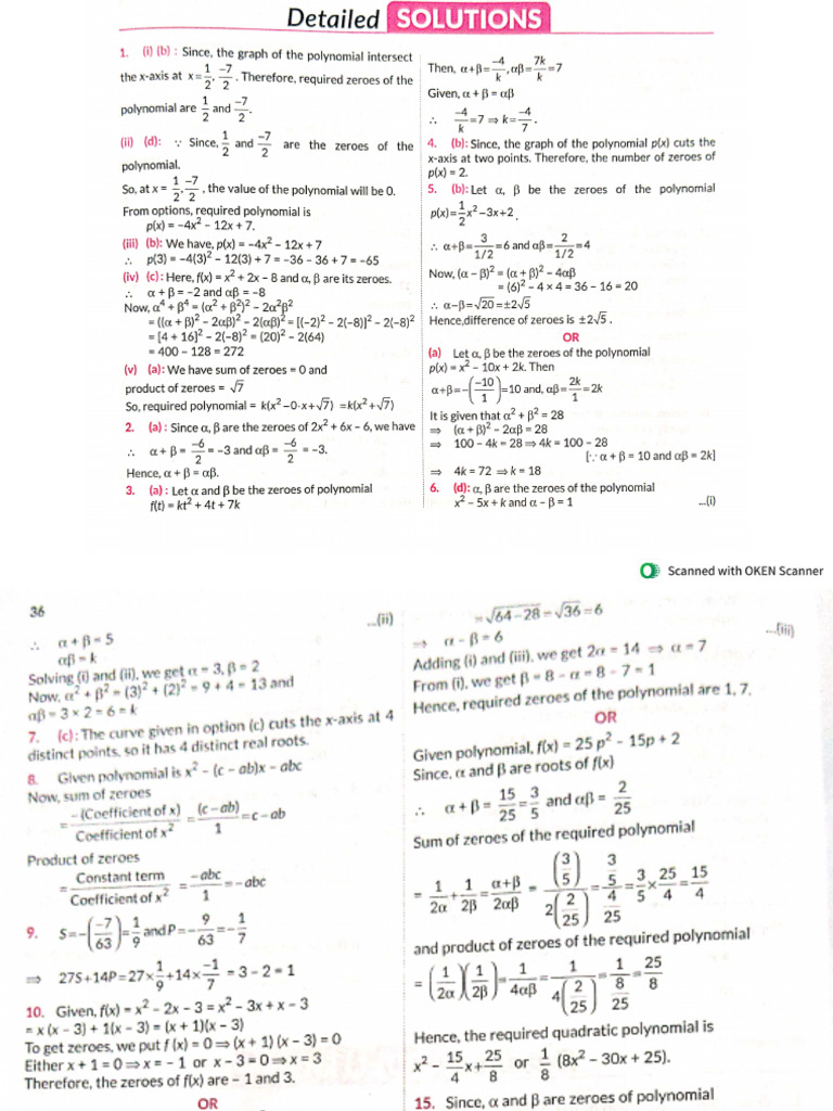 Polynomial - Self Assessment Answers | PDF