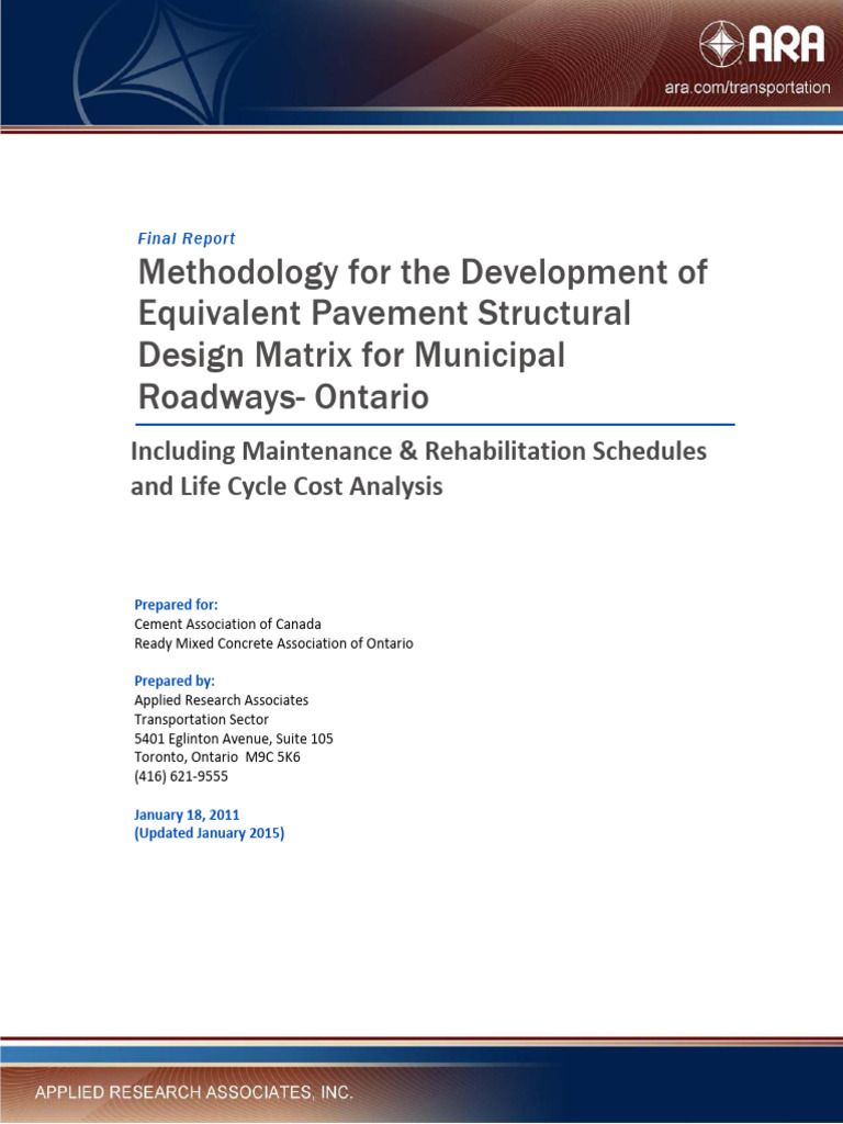Typical Ontario Pavement Designs Final Report | PDF | Road Surface ...