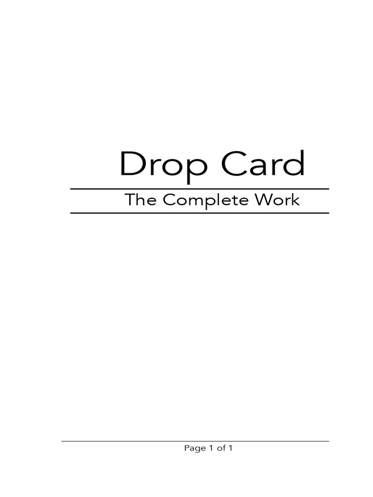 Drop Card Final | PDF | Mentalism | Thought