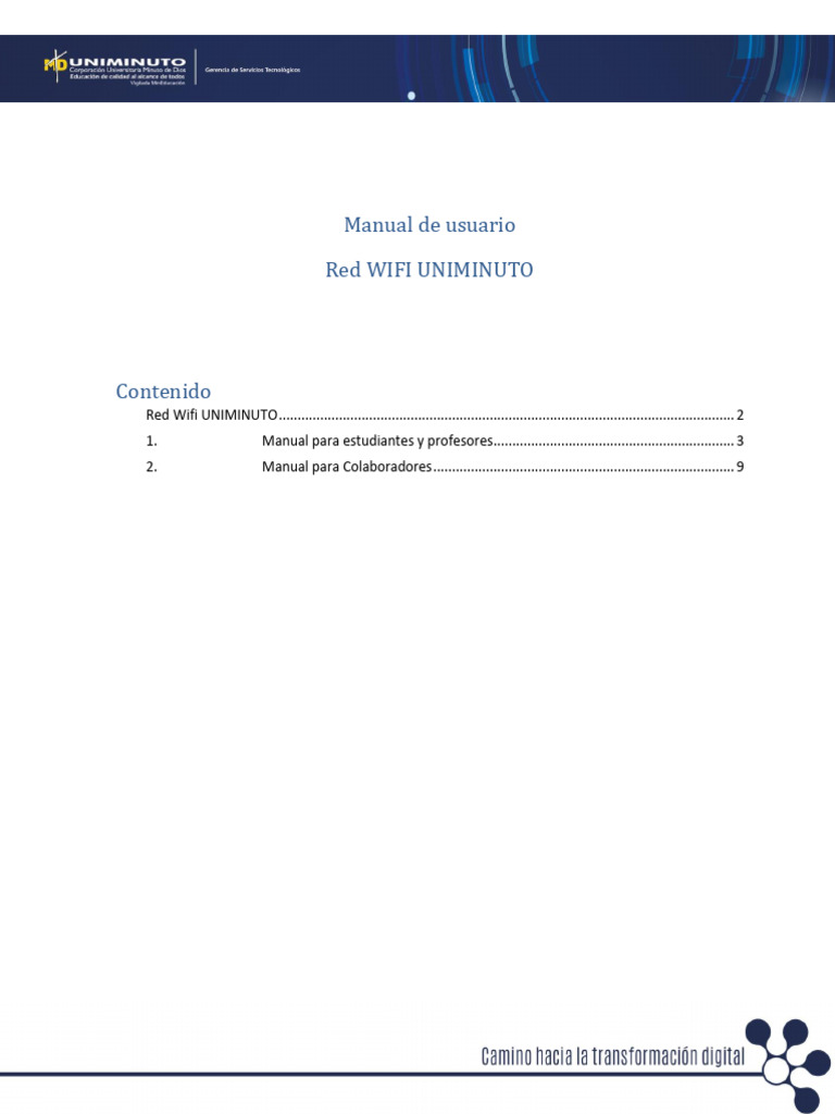 Instructivo Cambio de Clave UNIMINUTO | PDF | Contraseña | Wifi
